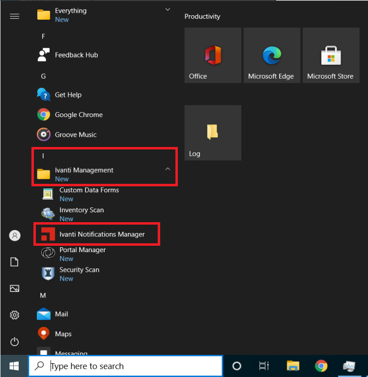 Configure Ivanti Windows 10 Notification Manager