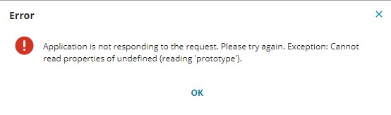 When Opening List View Following Error Is Displayed - “Application Is Not Responding to the ...