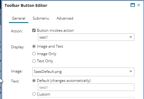 How to add and display a different icon on the toolbar buttons within ITSM.