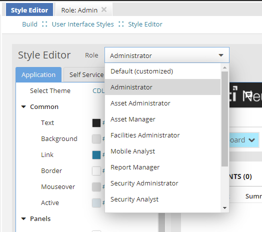 How to set a logo for each role
