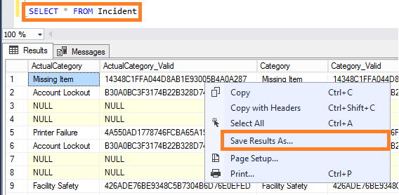 How to export query results to csv file making them possible for future import.