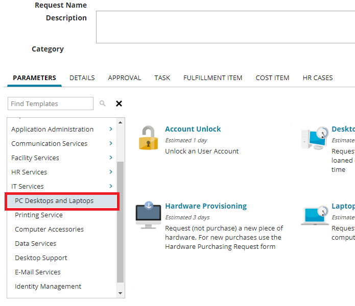 How to add Request Offering's Category to the Service Request Form