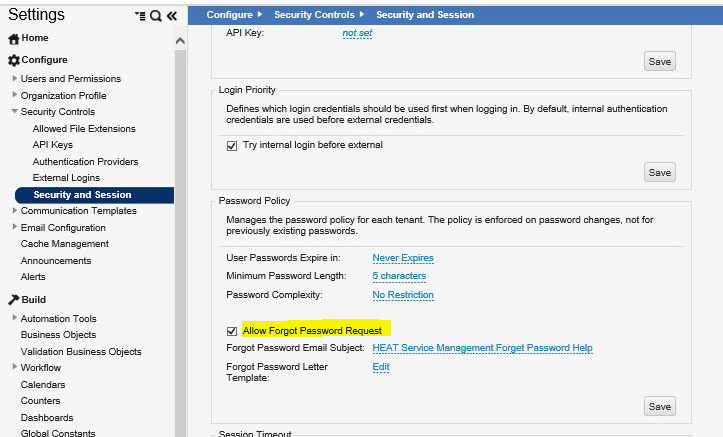 How to remove the "Forgot Password" option on the login page?