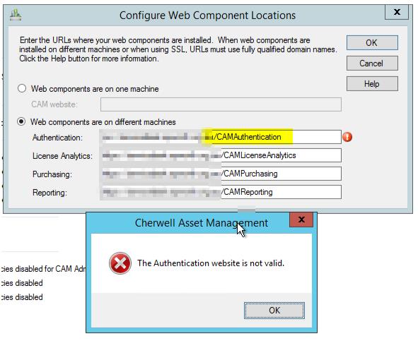 CAM - Most Web Component URLs Are Not Working. “Server Error 403 ...