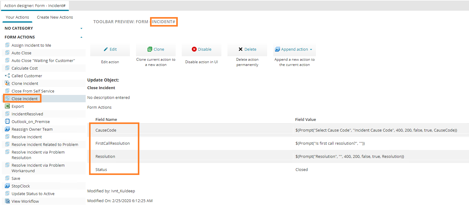 How to use API against different quick actions.