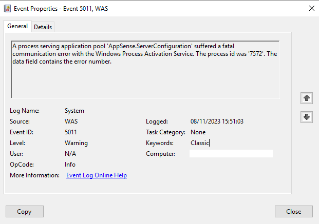 AppSense.ServerConfiguration Application Pool Crashes When Microsoft Monitoring Agent Is Installed