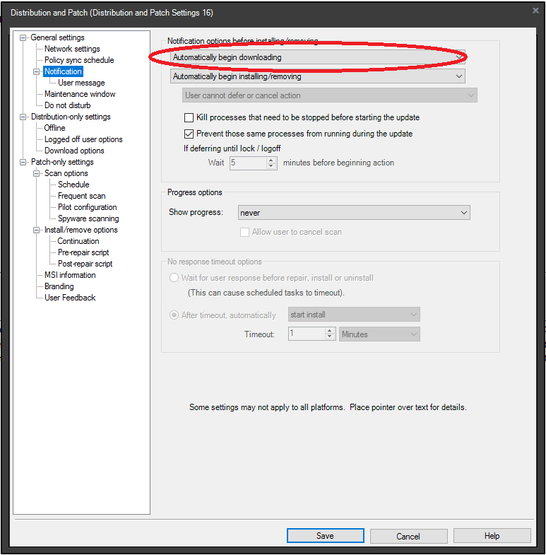 How To: Show Progress Options When Patching