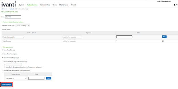 How to Configure a 'Custom RADIUS Rule' With 'Access Challenge ...