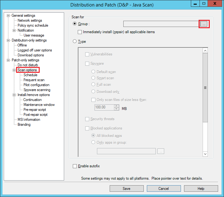 How To Scan For Specific Patches