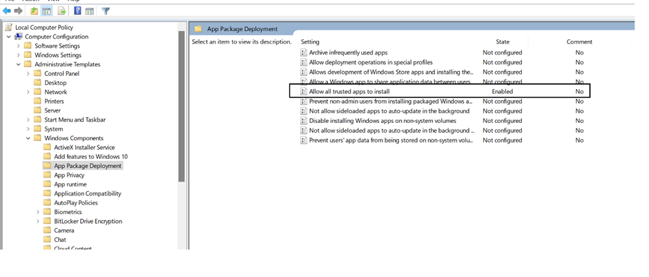 Sideloading of Windows Apps Must Be Enabled, to Enable New-Ux for Isac Client.