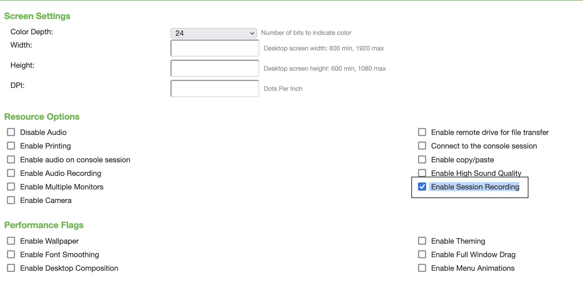How to Enable Rdp Session Recording in Advanced HTML5 Bookmarks