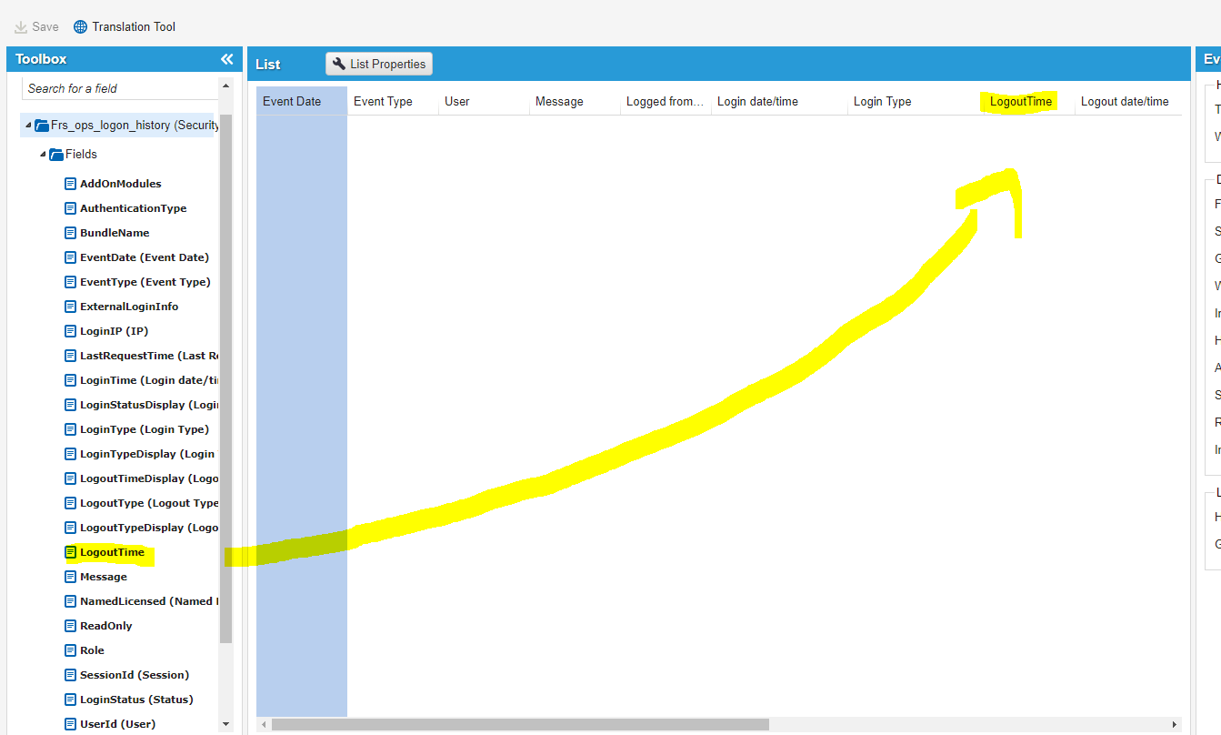 How to see Logout Time on Security History