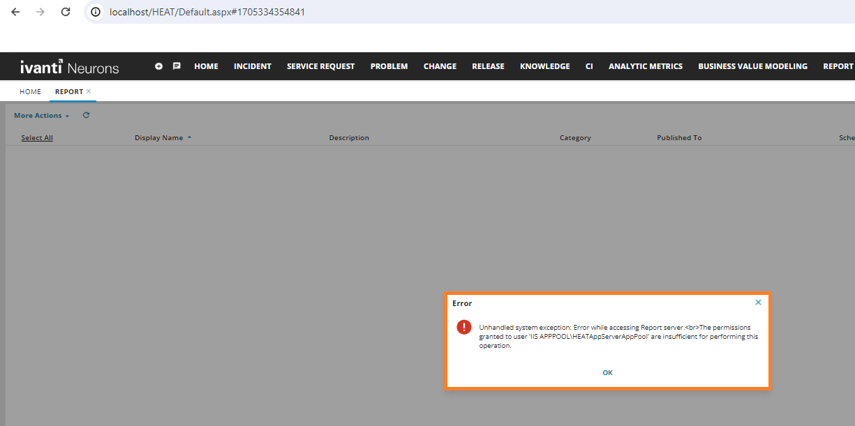 Unhandled system exception: Error while accessing Report server. The permissions granted to user ...