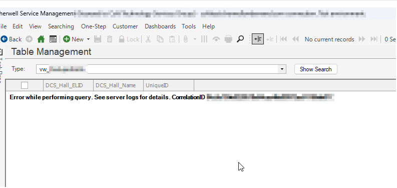 Correlation Error Querying Tables/Views After Refresh