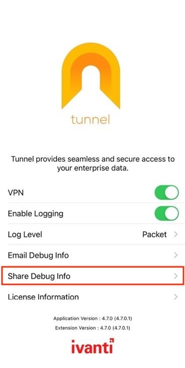 How To Collect iOS Tunnel Logs with Third-Party Managed App
