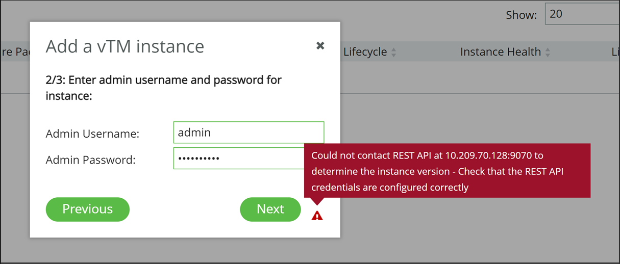 Unable to Add vTM Instances for Version 22.3R1 and Above Into the ...