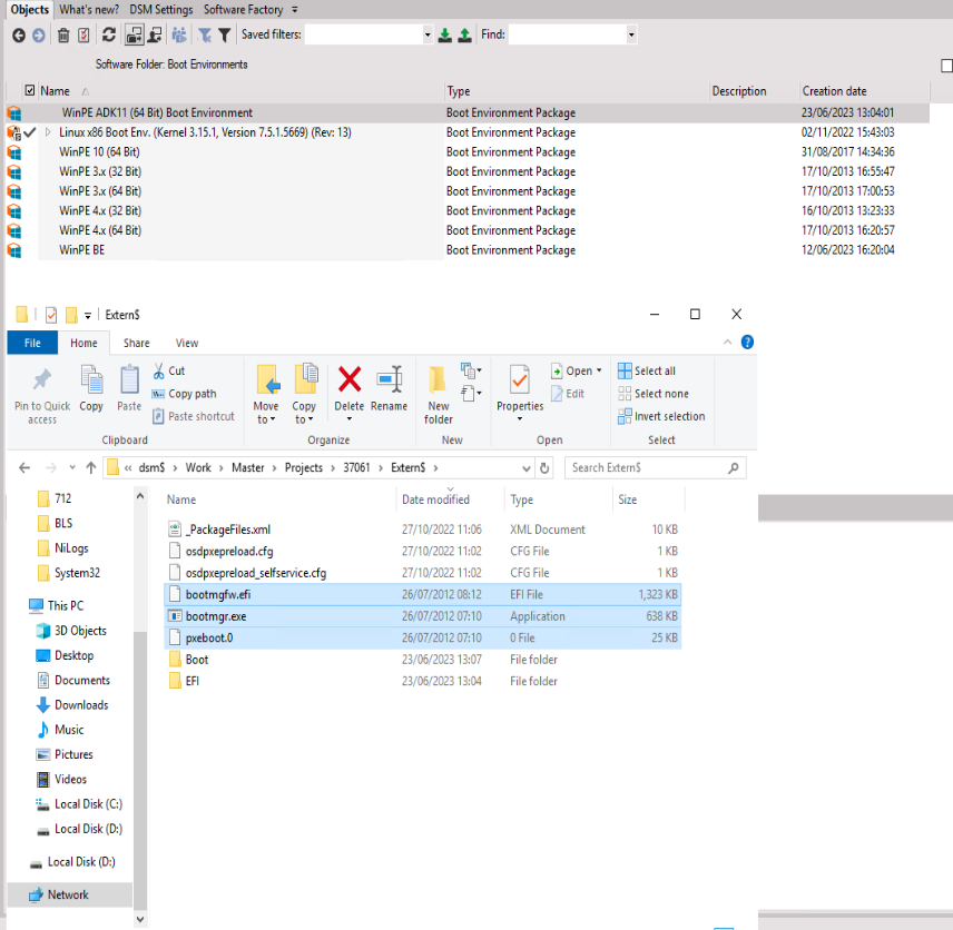 New Boot Environment package contains older WinPE files