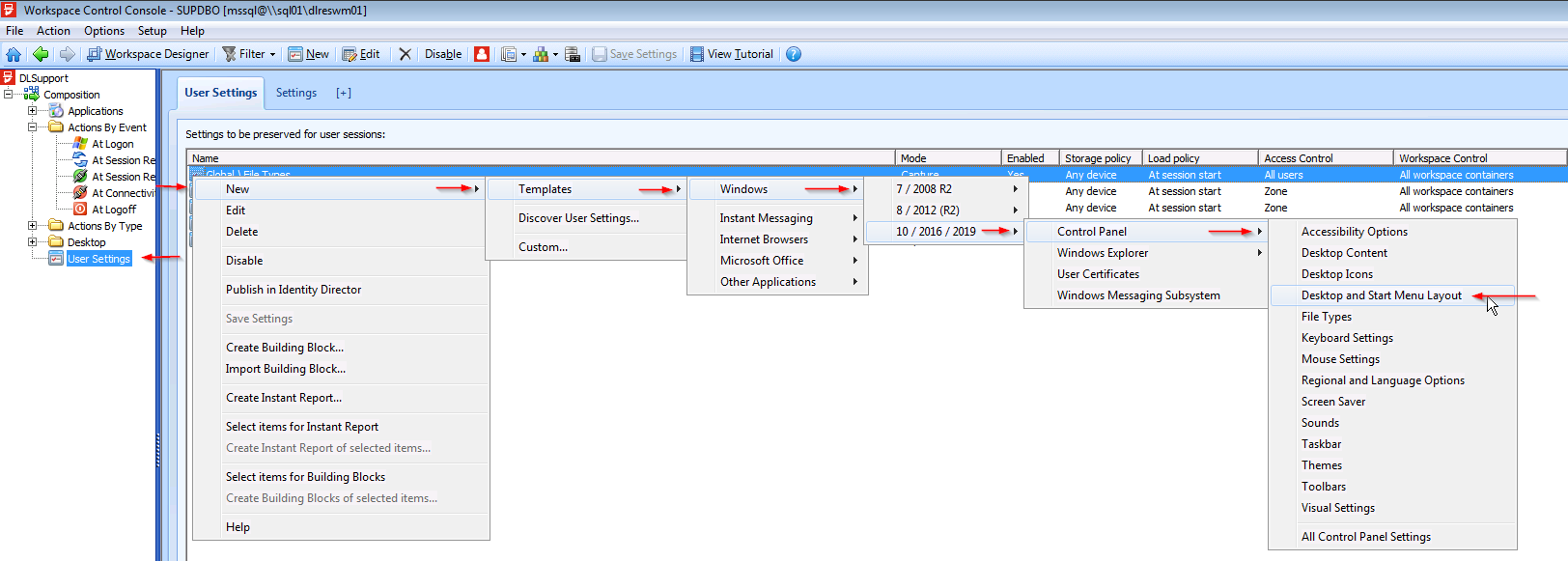 The size of the desktop icons is not restored in a new user session