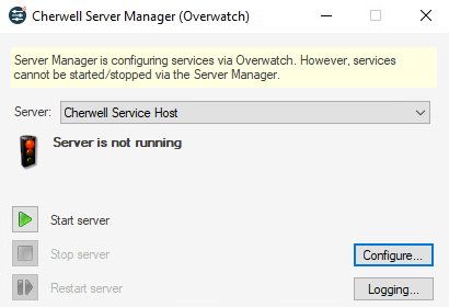 The Cherwell Service Host Service on Local Computer Started and Then Stopped