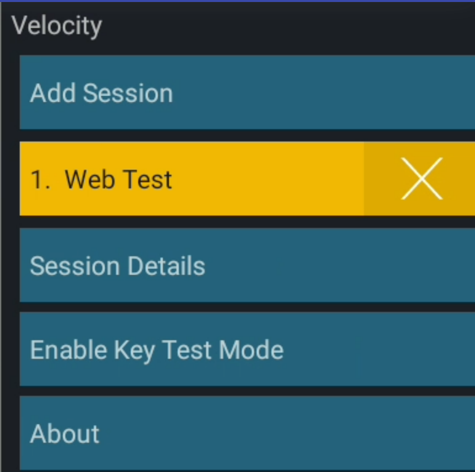 Using key test mode in Velocity