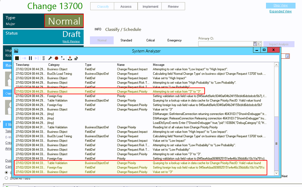 Change Priority Selector Displaying No Records After Choosing a Priority From the Matrix