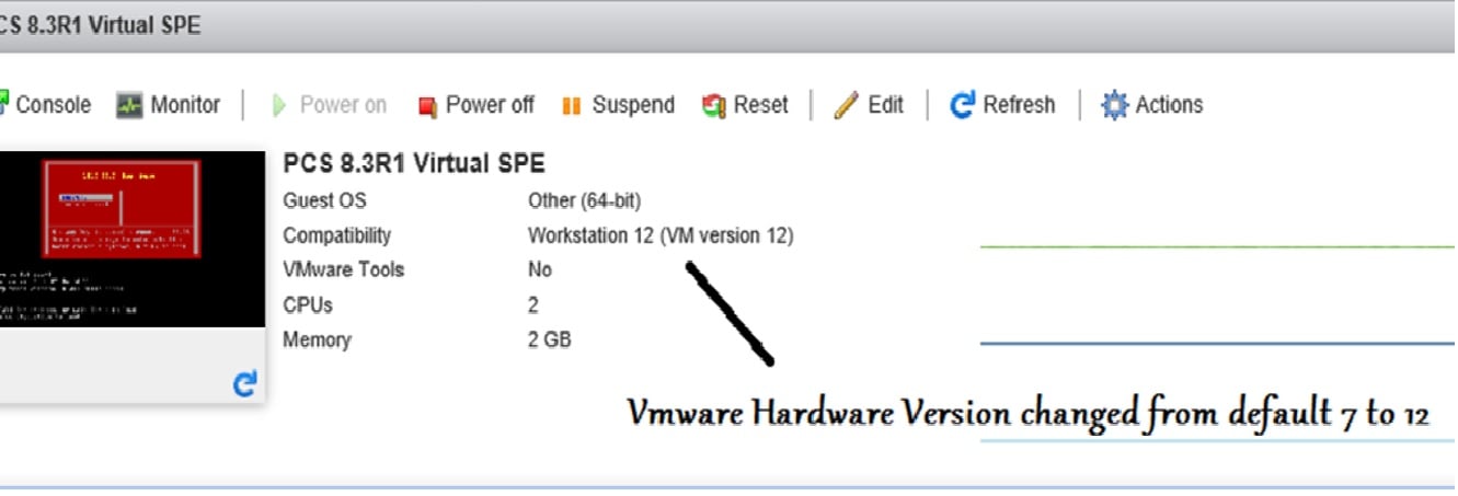 Upgrading the Vmware Hardware Version for a PCs/Pps Virtual Appliance
