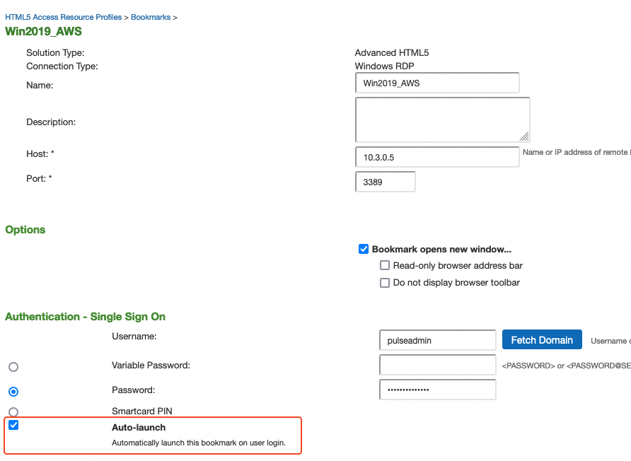 How to Configure HTML5 Bookmark on Ivanti Connect Secure to Auto Launch ...