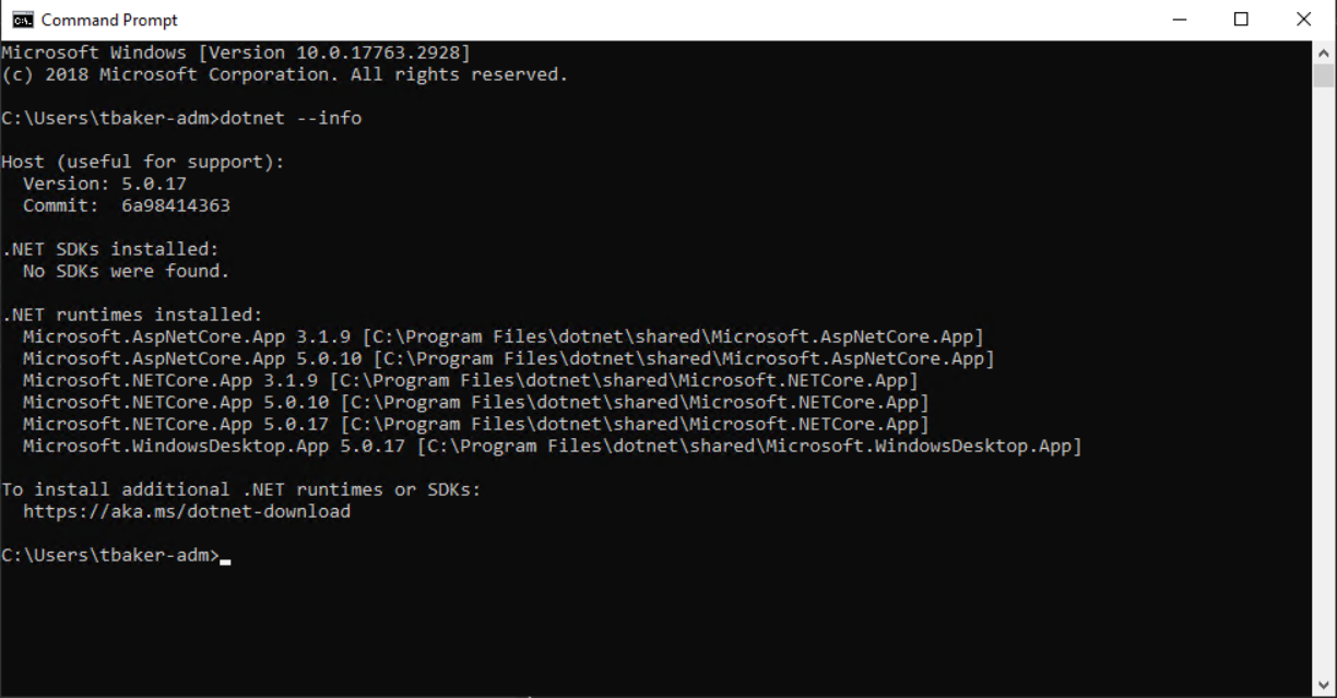'HTTP Error 500.31 - Failed to load ASP.NET Core runtime' Error when Opening Xtraction