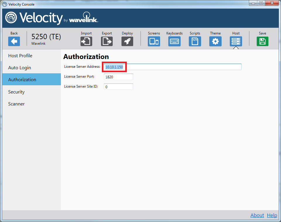 Velocity - How To Configure License Server Address