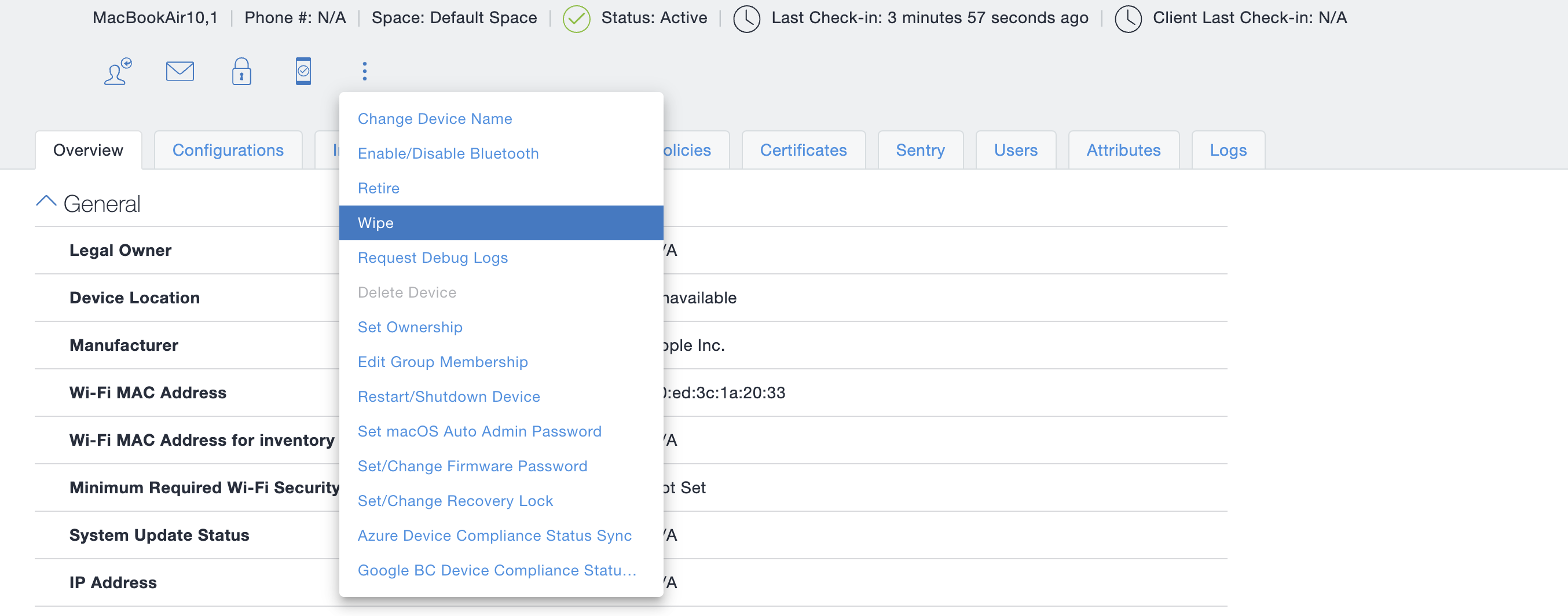 N-MDM API wipe command will take longer than MDM UI command to wipe ...