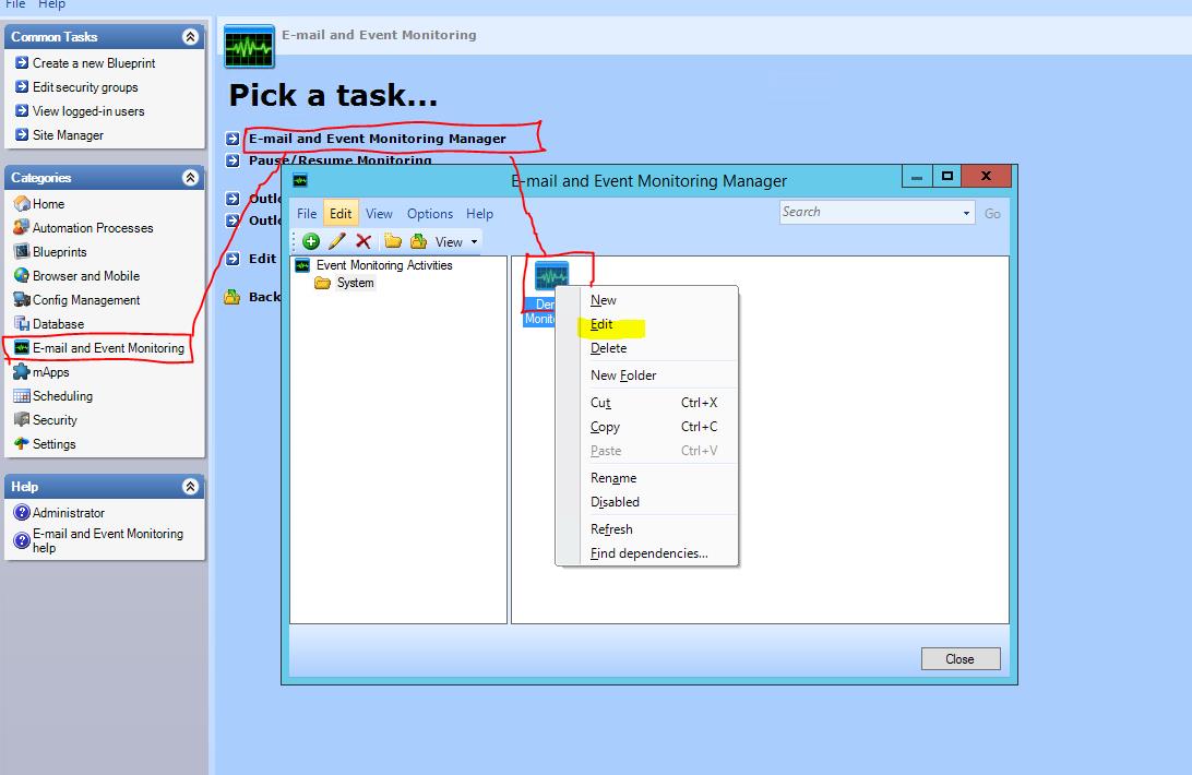 How to Create or Update Existing Incident E-mail Monitor