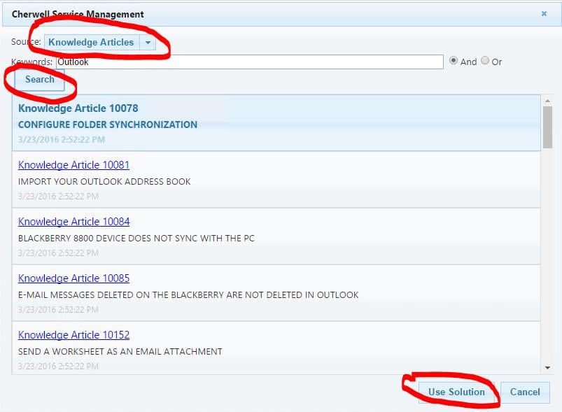 How Do I Search and Use Knowledge Articles When in the Browser Client?