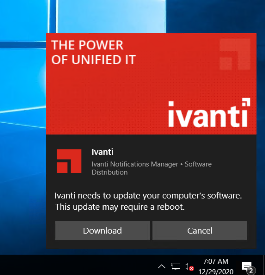 Configure Ivanti Windows 10 Notification Manager
