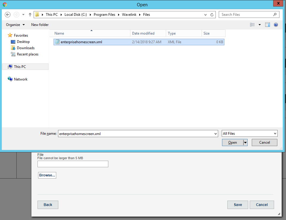Configuring Enterprise Home Screen the XML Configuration File Avalanche 6.1