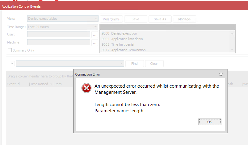 Application Control - “Length Cannot Be Less Than Zero” Error on Event Viewer
