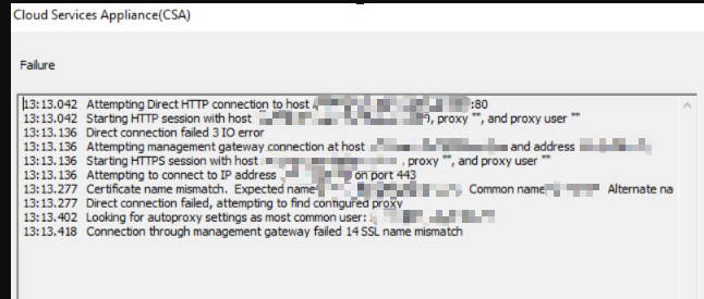 CSA SSL Certificate Name Mismatch