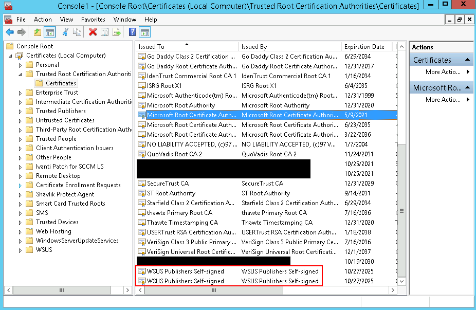 How To Create Export And Import A Wsus Self Signed Certificate In Patch For Mem