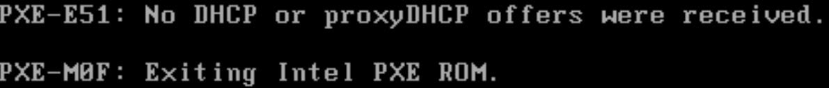 Error: "PXE-E51: No DHCP or proxyDHCP offers were received"
