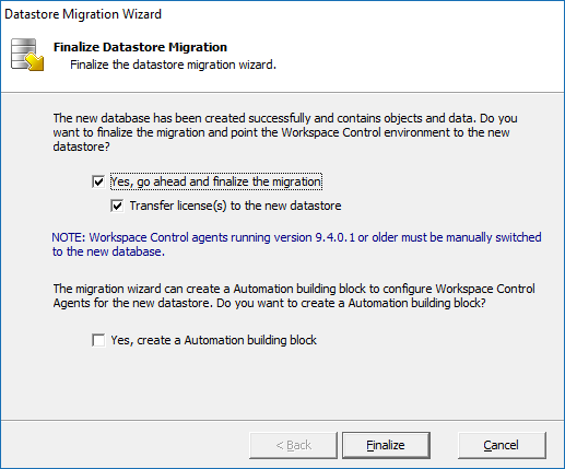 HOWTO: Migrate database in Ivanti Workspace Control