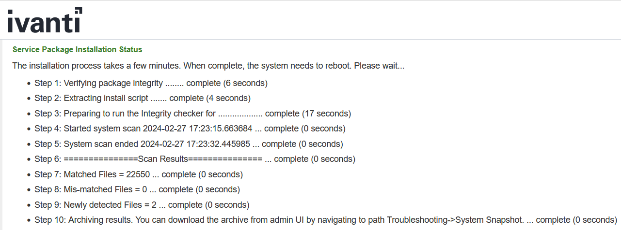 Ivanti Connect Secure (Ics) Integrity Assurance