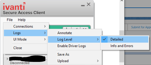 Steps to collect Desktop ISAC (Ivanti Secure Access Client) logs