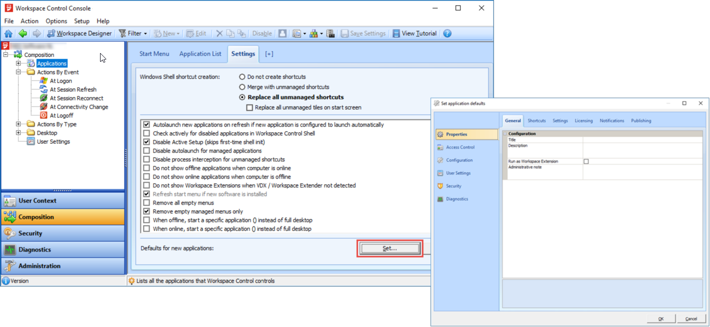 Howto: Configure default settings for Ivanti Workspace Control applications