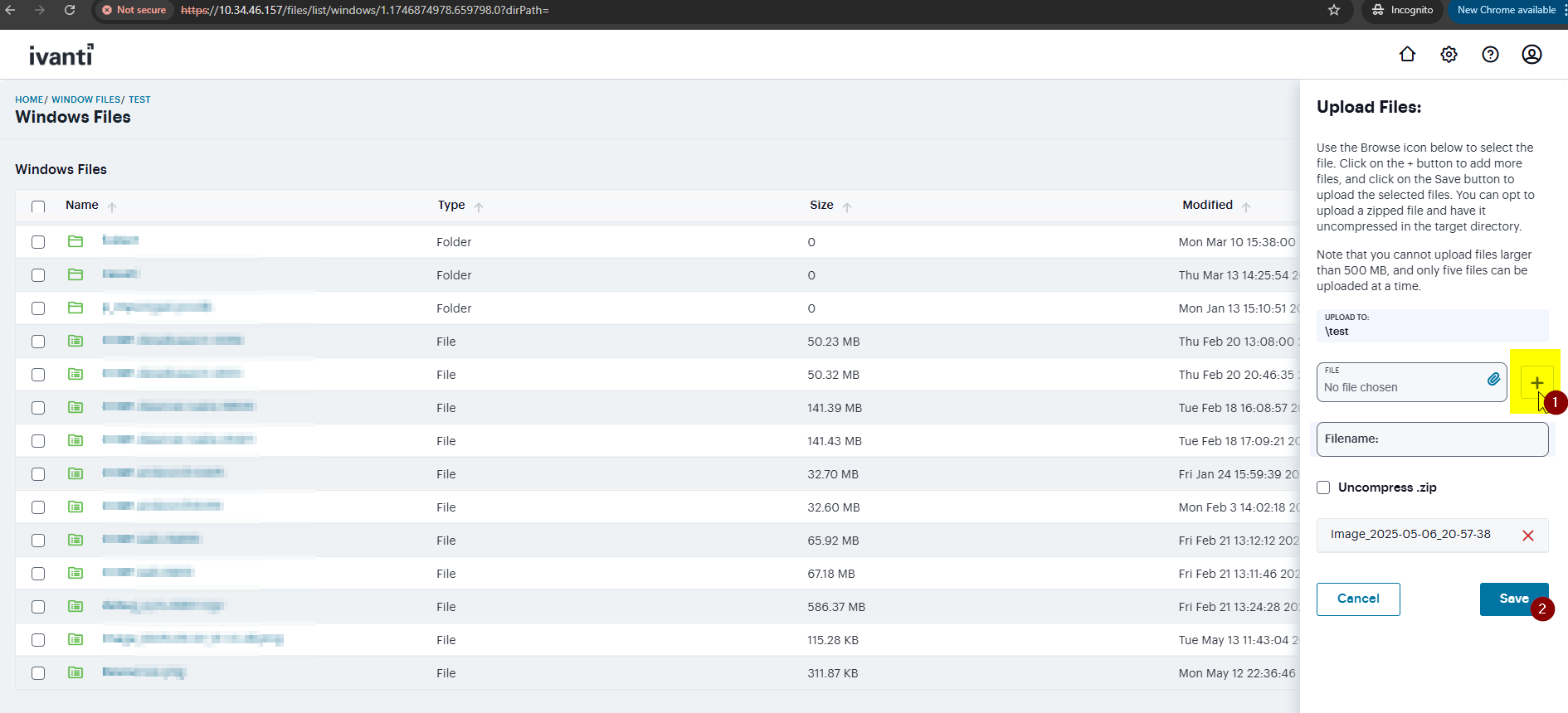 How to Upload a File Through File Bookmark in the New UI (22.x Version)