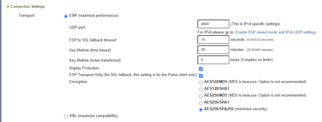 To Change The Default ESP Port Number (UDP 4500) On Ivanti Connect Secure