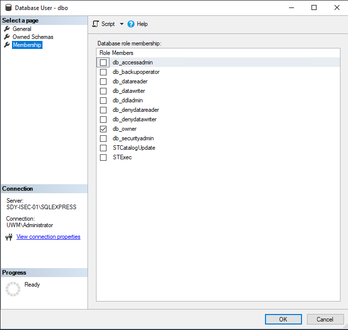 Database Upgrade - Error 15151 - SQL Script install failed