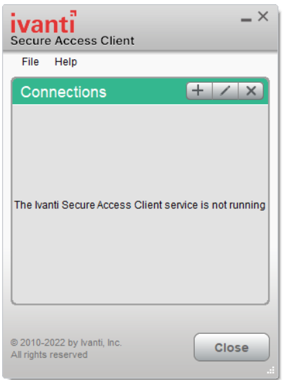The Ivanti Secure Access Client Service is Not Running