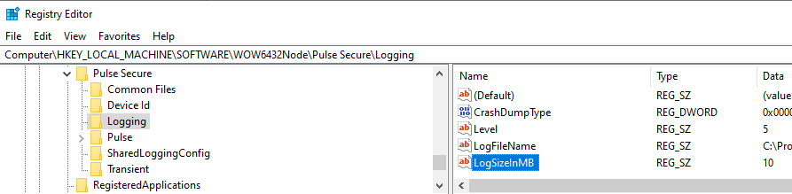 How to Increase Size of the Ivanti Secure Access Client Debug Log On Windows OS.