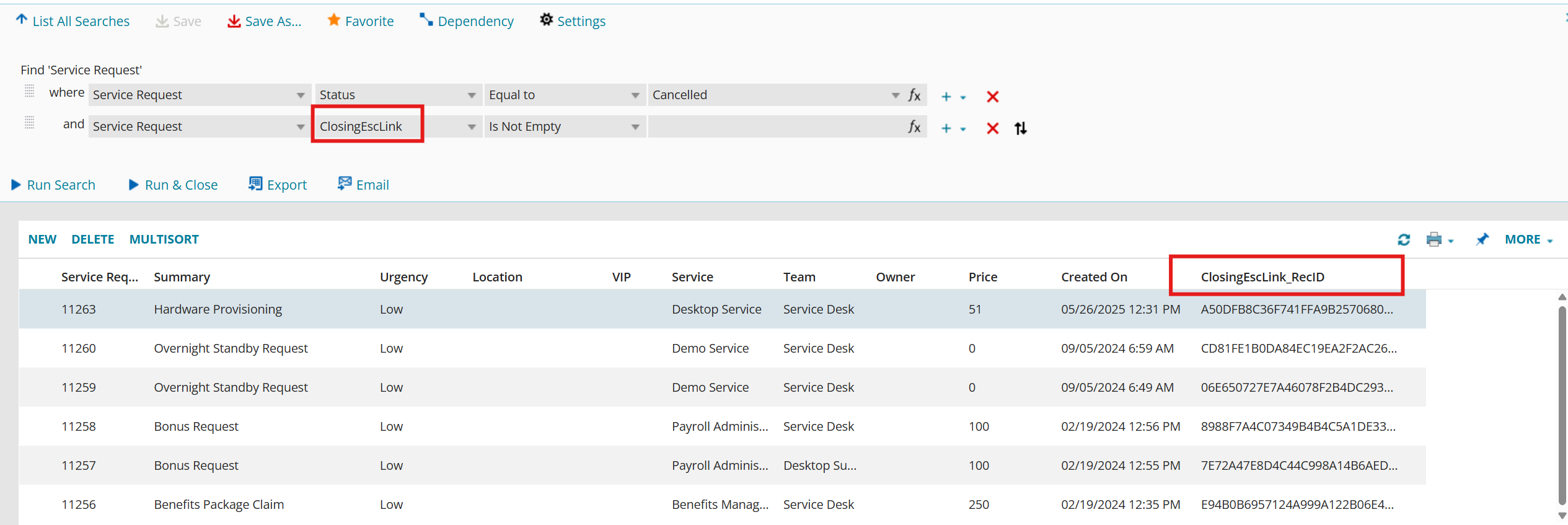 Hiding Link Fields Columns That Appear At The End Of The Grid When Running A Saved Search