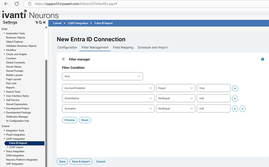 Entra ID ITSM Users Import - Setup and Troubleshooting