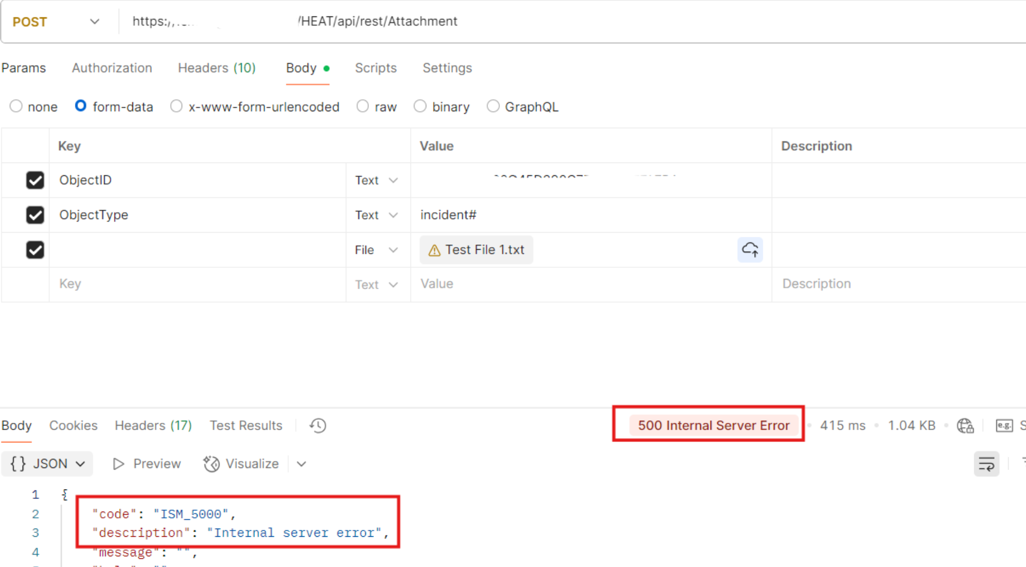 Unable to Upload Attachment to Incident via Ivanti API